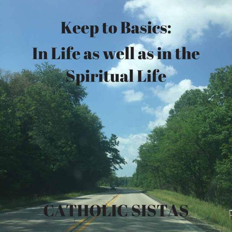 Keep to Basics: In Life as well as in the Spiritual Life » Catholic Sistas